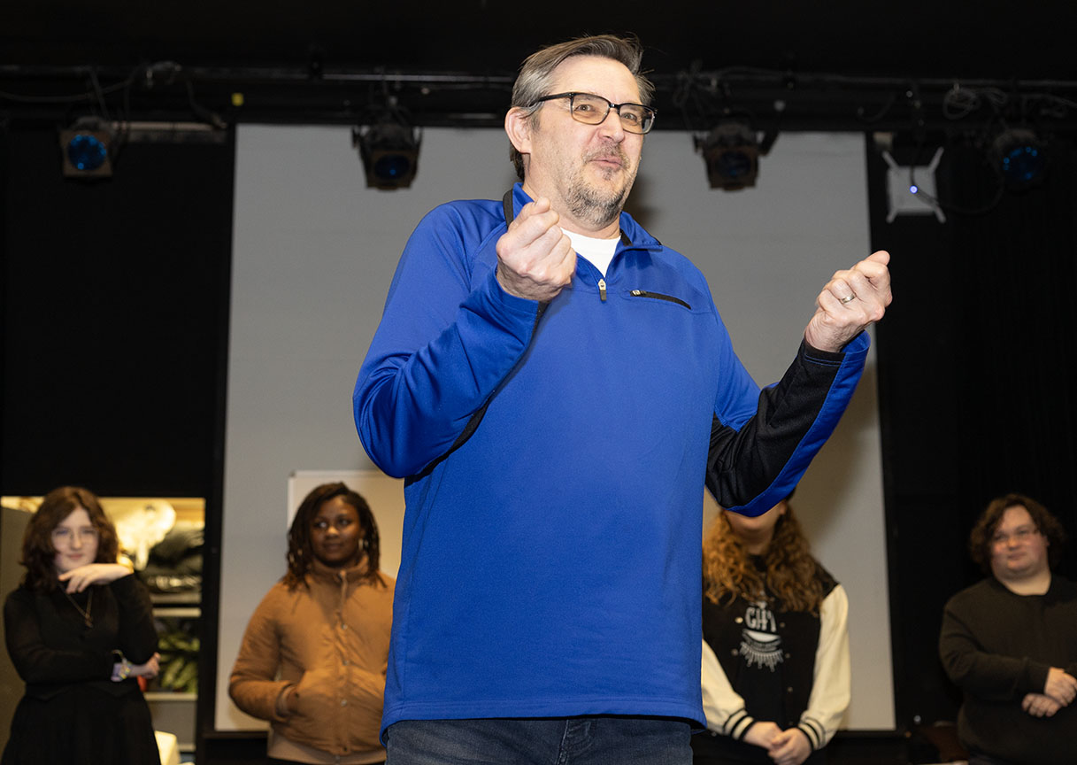 Alan Lyczkowski performs his scene where ranges of exercises are ...